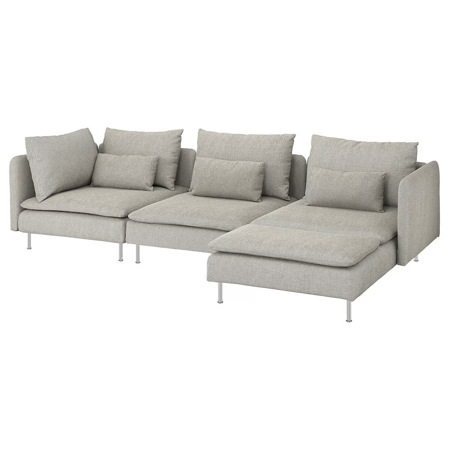 SODERHAMN SOFA MODULAR 2 ESQUINEROS Y 1 CHAISE VIARP/ BEIGE-MARRON – Essenciadeco
