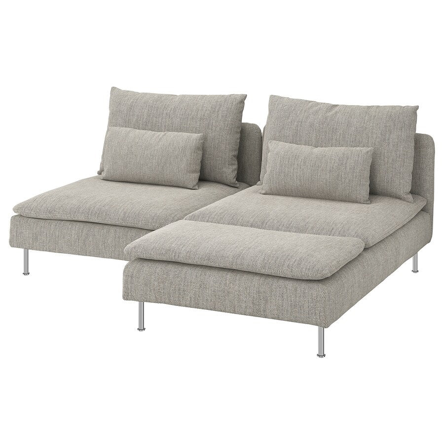 SODERHAMN SOFA MODULAR 1 ESQUINERO Y 1 CHAISE VIARP BEIGE MARRON ...