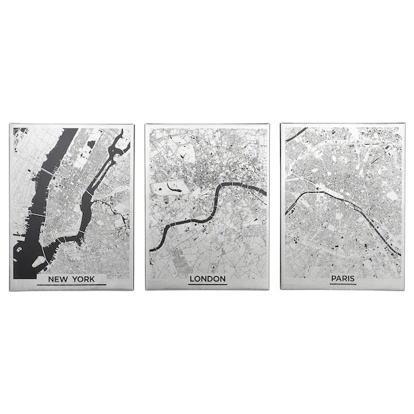 PJATTERYD CANVAS MAPAS DE CIUDADES SET 3 – Essenciadeco